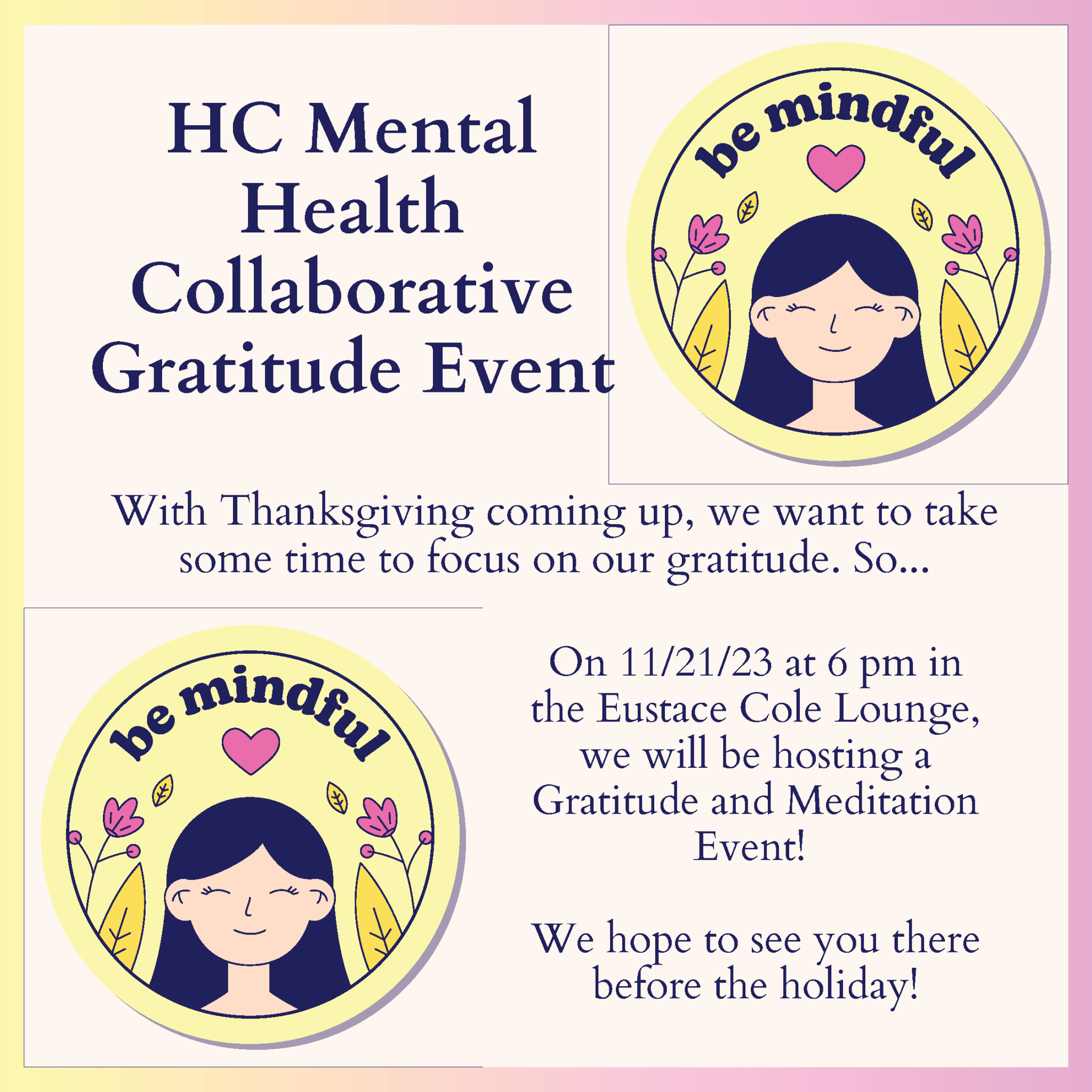 HC Mental Health Collaborative Gratitude Event - MSU Honors College