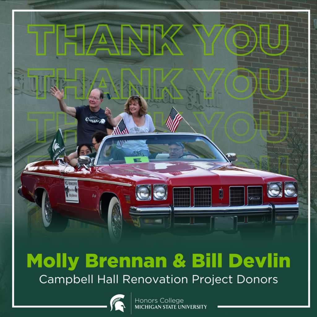 Campbell Hall Donor Stories: Molly Brennan & Bill Devlin - MSU Honors College